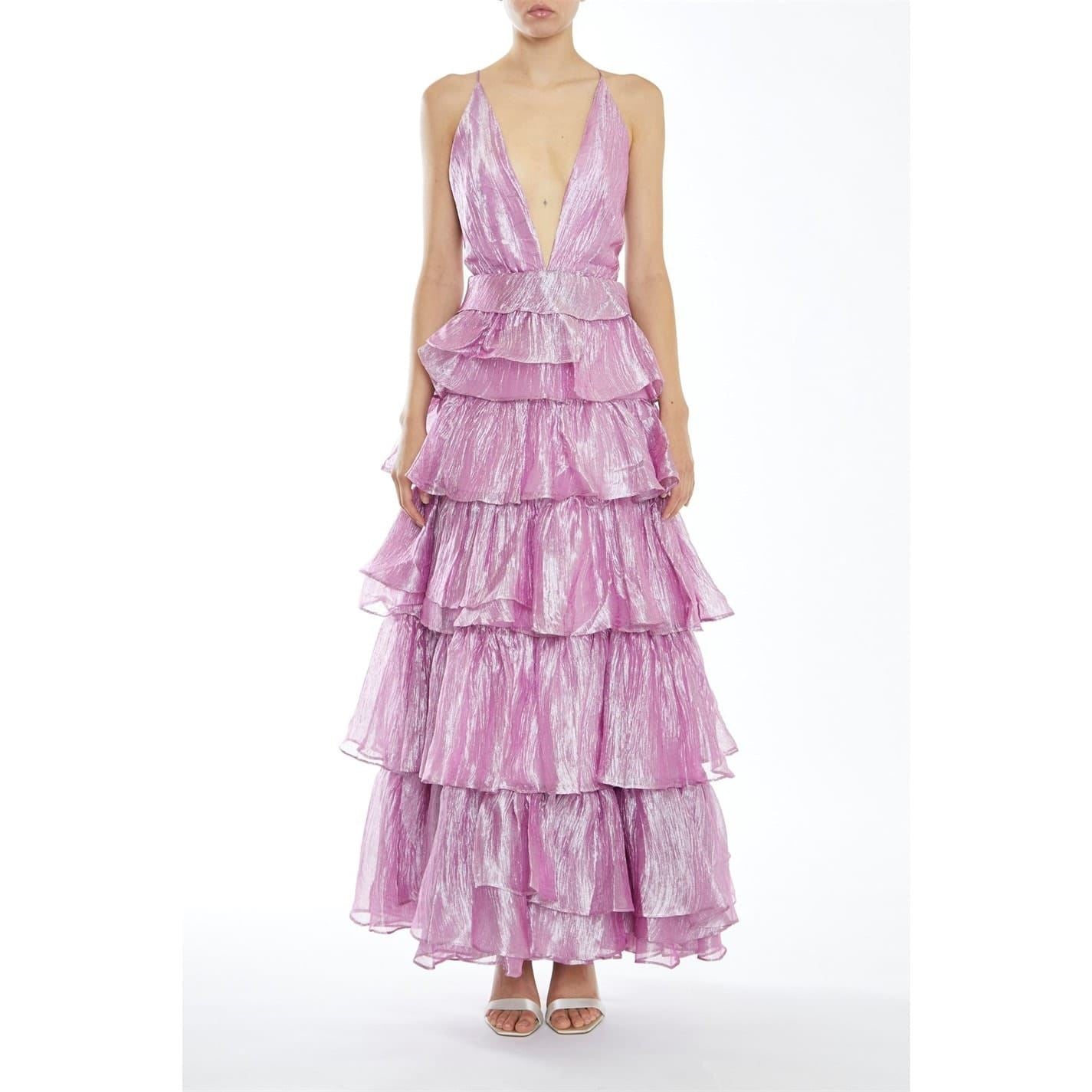 True Decadence Plunging Neck Sleeveless Maxi Tiered Dress – Get the Label