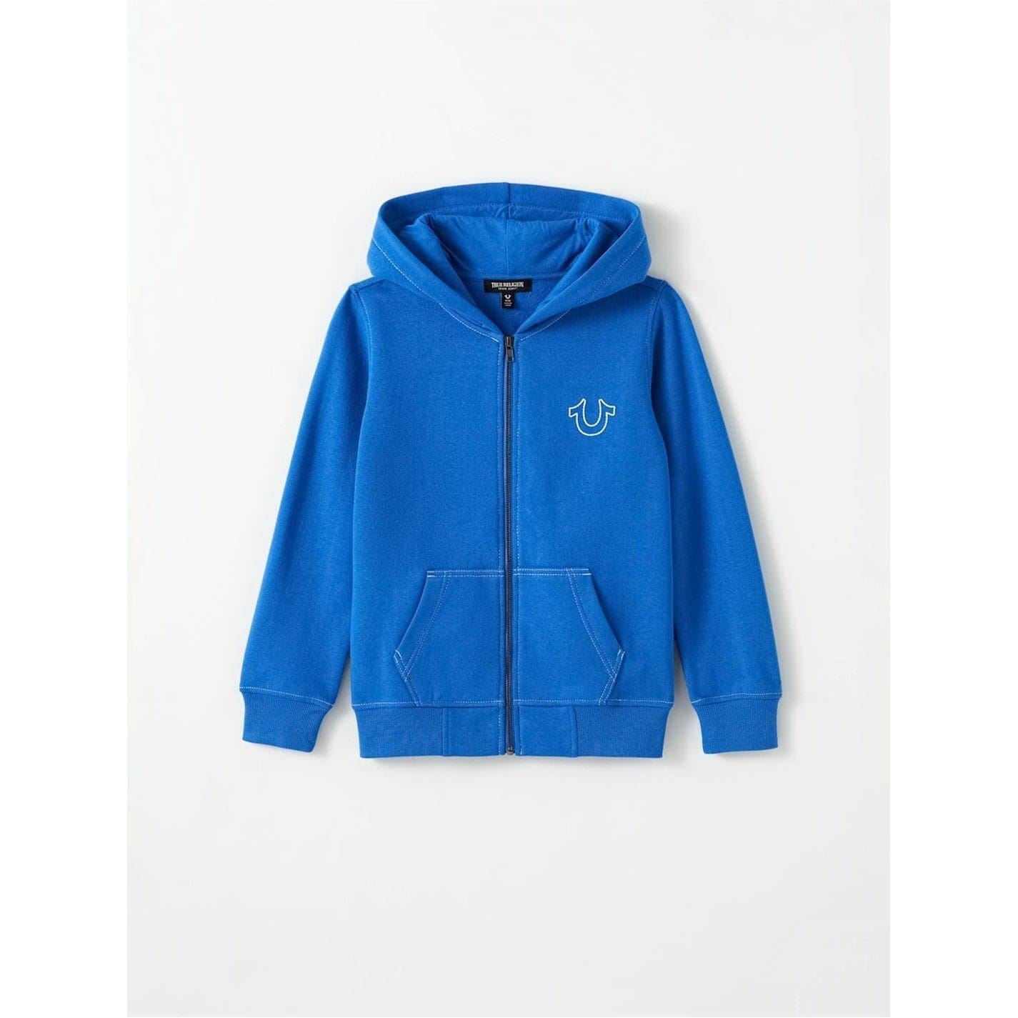 True Religion Hooded Ribbed Cuff Sweat Jacket with Logo – Get the Label