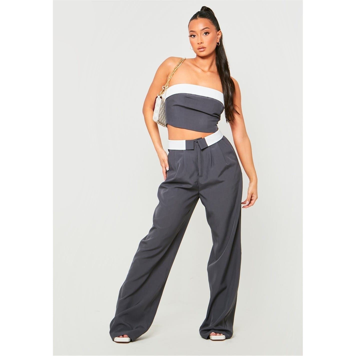 Missy Empire Fold Over Waist Wide Leg Trousers – Get the Label